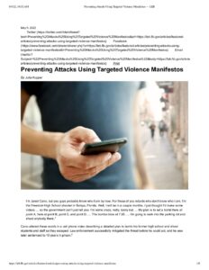 Preventing Attacks Using Targeted Violence Manifestos — LEB | Humintell