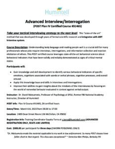 Adv Interview POST Interview Training Flyer | Humintell | Master the ...