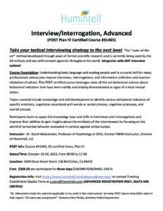 Sac PD POST Interview Training Flyer | Humintell | Master the Art of ...